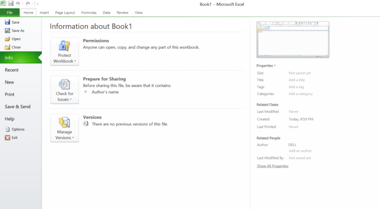 Powerful Backstage View in Excel - SantExcelTutorial